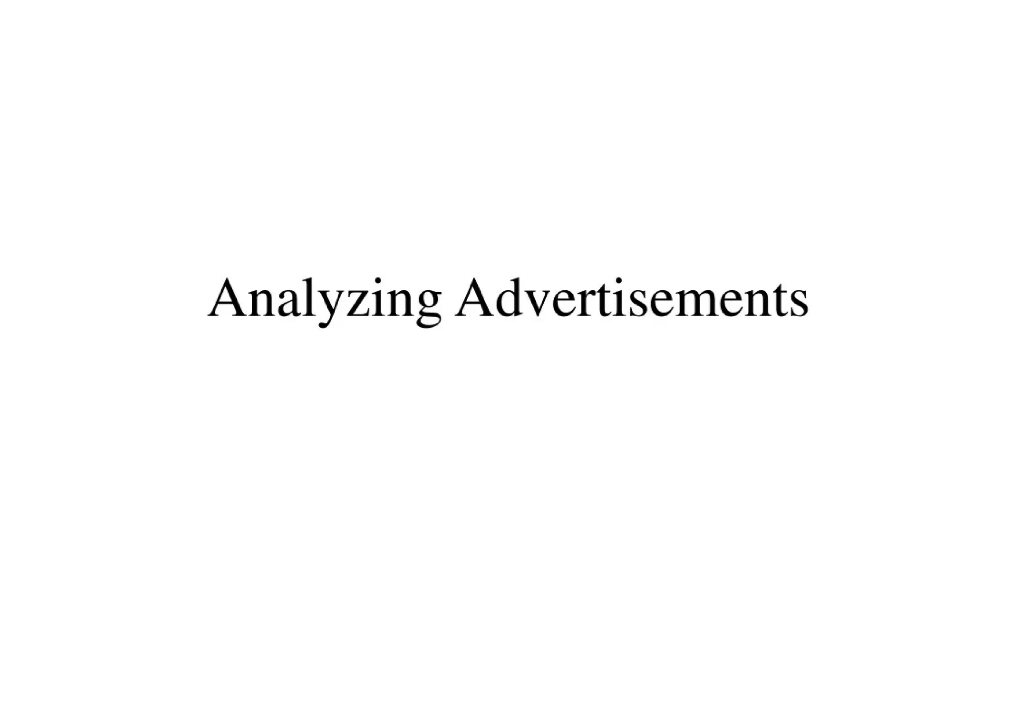 Analyzing Advertisements | PDF