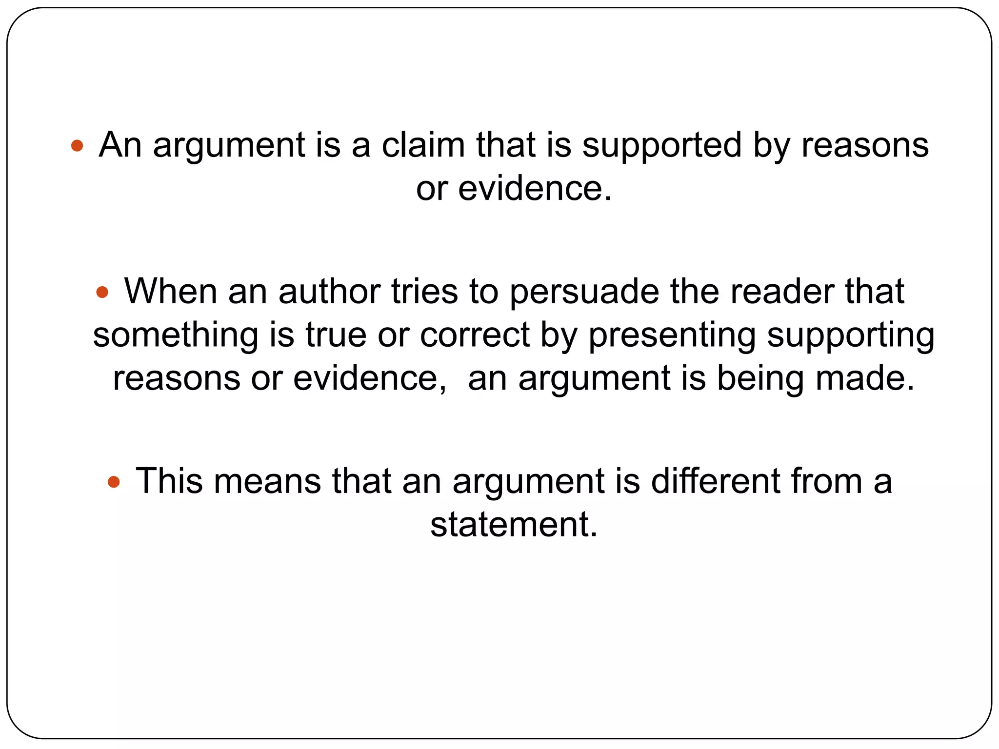 Analyzing and evaluating arguments | PPTX
