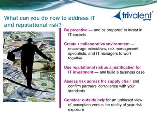 Analyzing and managing reputational risk | PPT