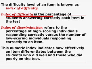Analyzing and using test item data | PPT