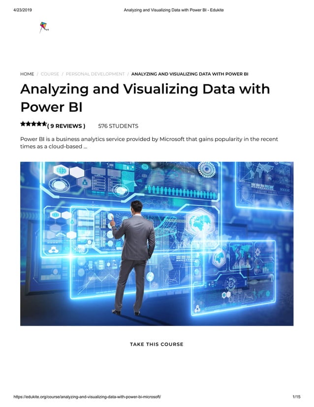 Analyzing And Visualizing Data With Power Bi Edukite Pdf