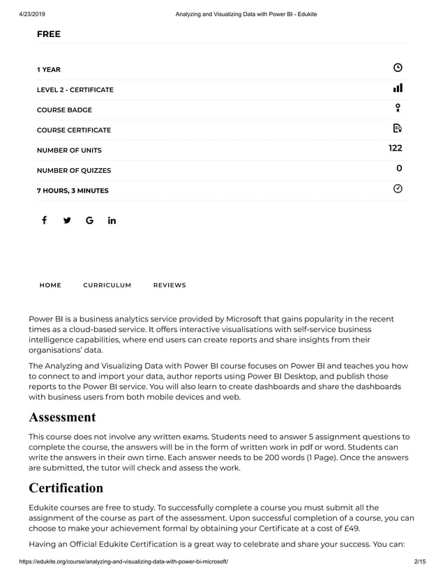 Analyzing And Visualizing Data With Power Bi Edukite Pdf