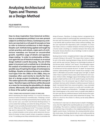 Analyzing Architectural Types And Themes As A Design Method | PDF ...