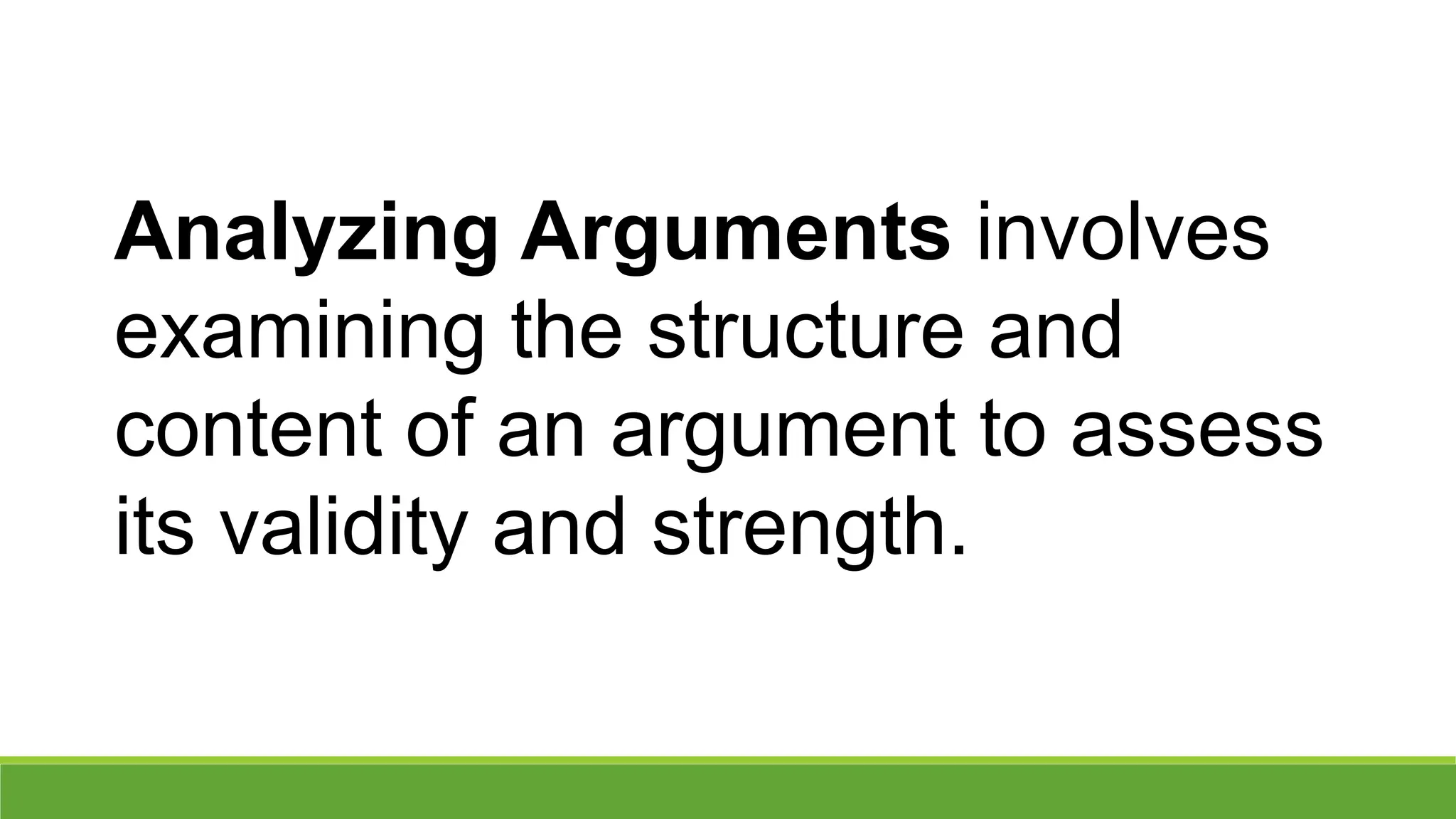 Analyzing Arguments PowerPoint presentation | PPTX