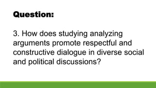 Analyzing Arguments PowerPoint presentation | PPTX