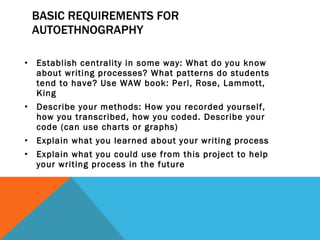 Analyzing autoethnography | PPT | Educational Assessment | Education