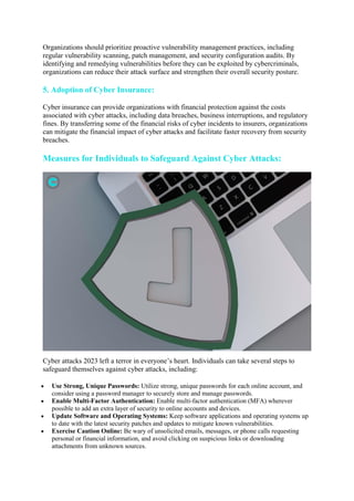 Analyzing Cyber Attacks 2023: Lessons Learned and Strategies for Safeguarding Against Future ...