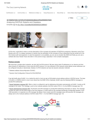 Analyzing dhc pv6 stateful and stateless | PDF