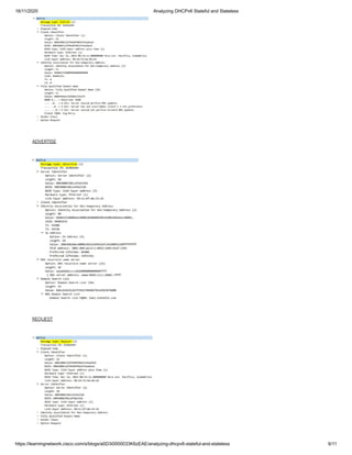 Analyzing dhc pv6 stateful and stateless | PDF
