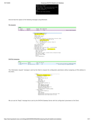 Analyzing dhc pv6 stateful and stateless | PDF