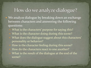 Analyzing dialogue | PPT