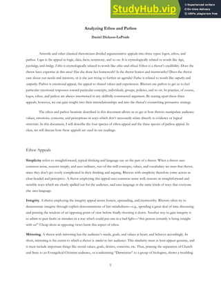 Analyzing Ethos And Pathos | PDF