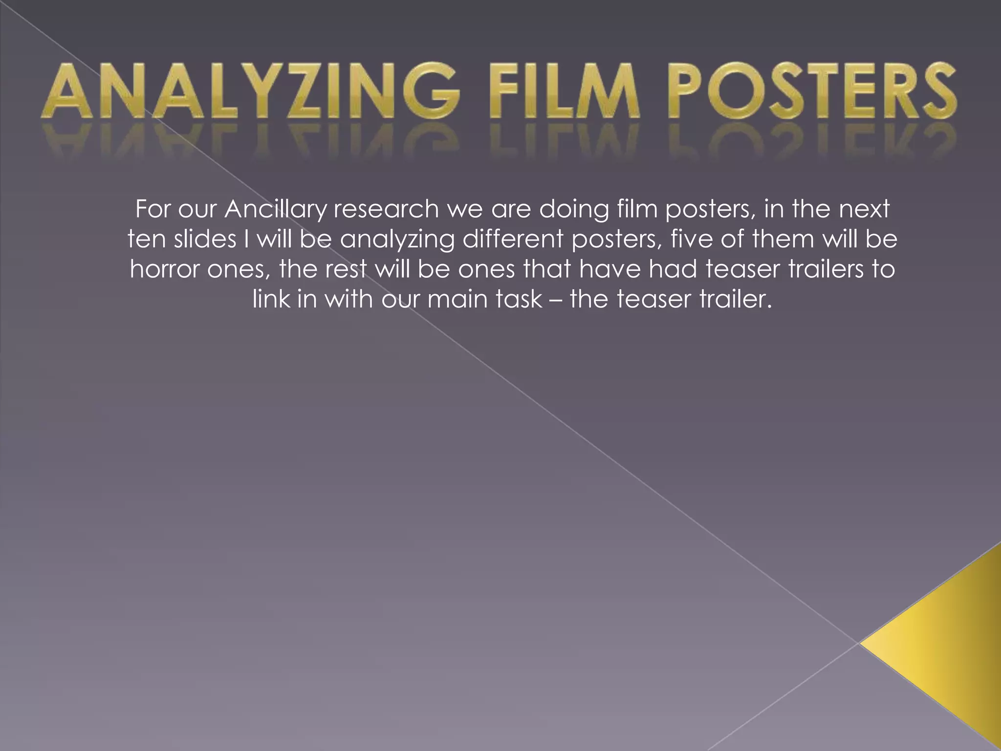 Analyzing Film Posters | PPT