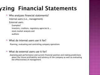 Analyzing Financial Statements | PPT