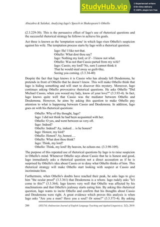 Analyzing Iago S Speech In Shakespeare S Othello | PDF