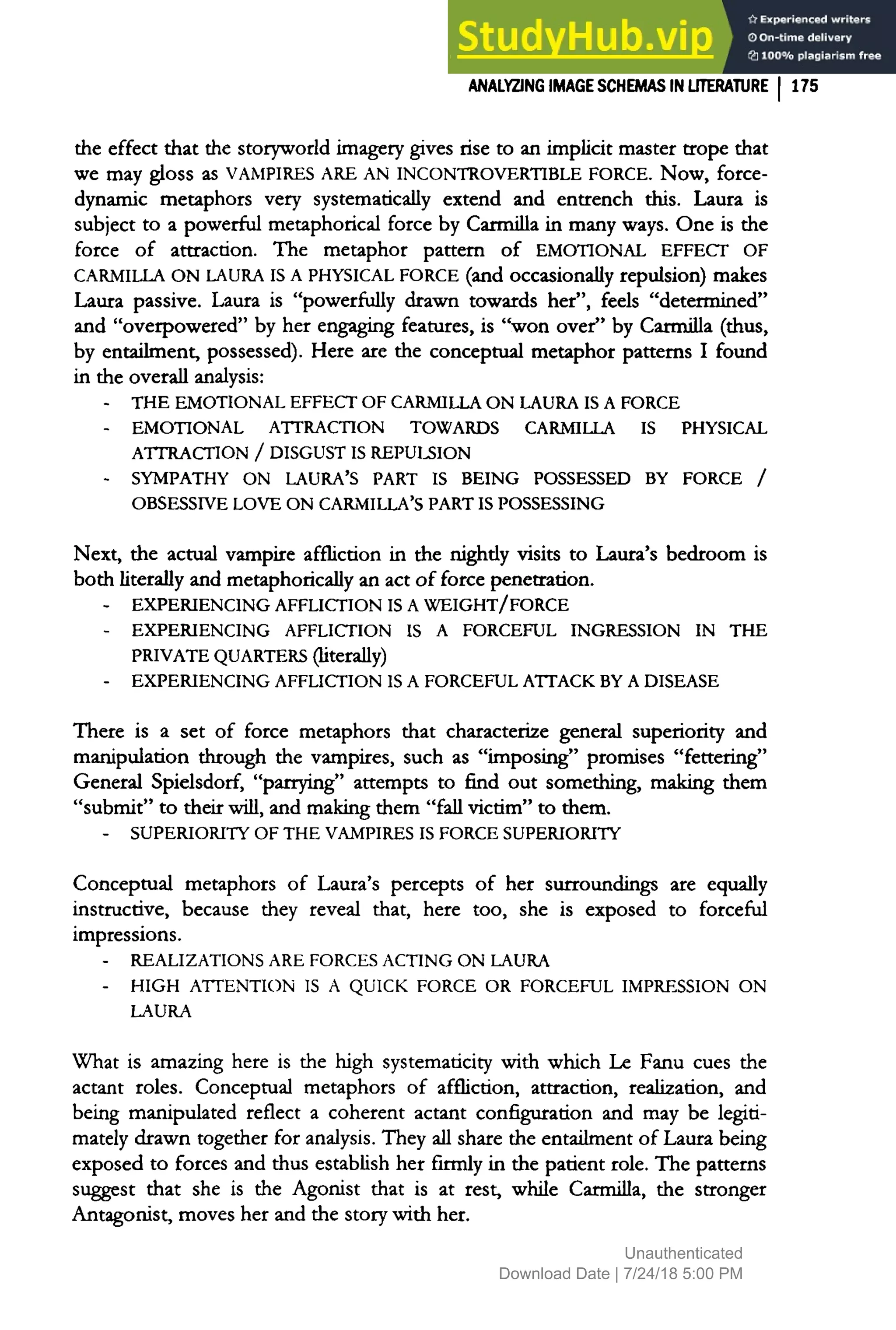 Analyzing Image Schemas In Literature | PDF