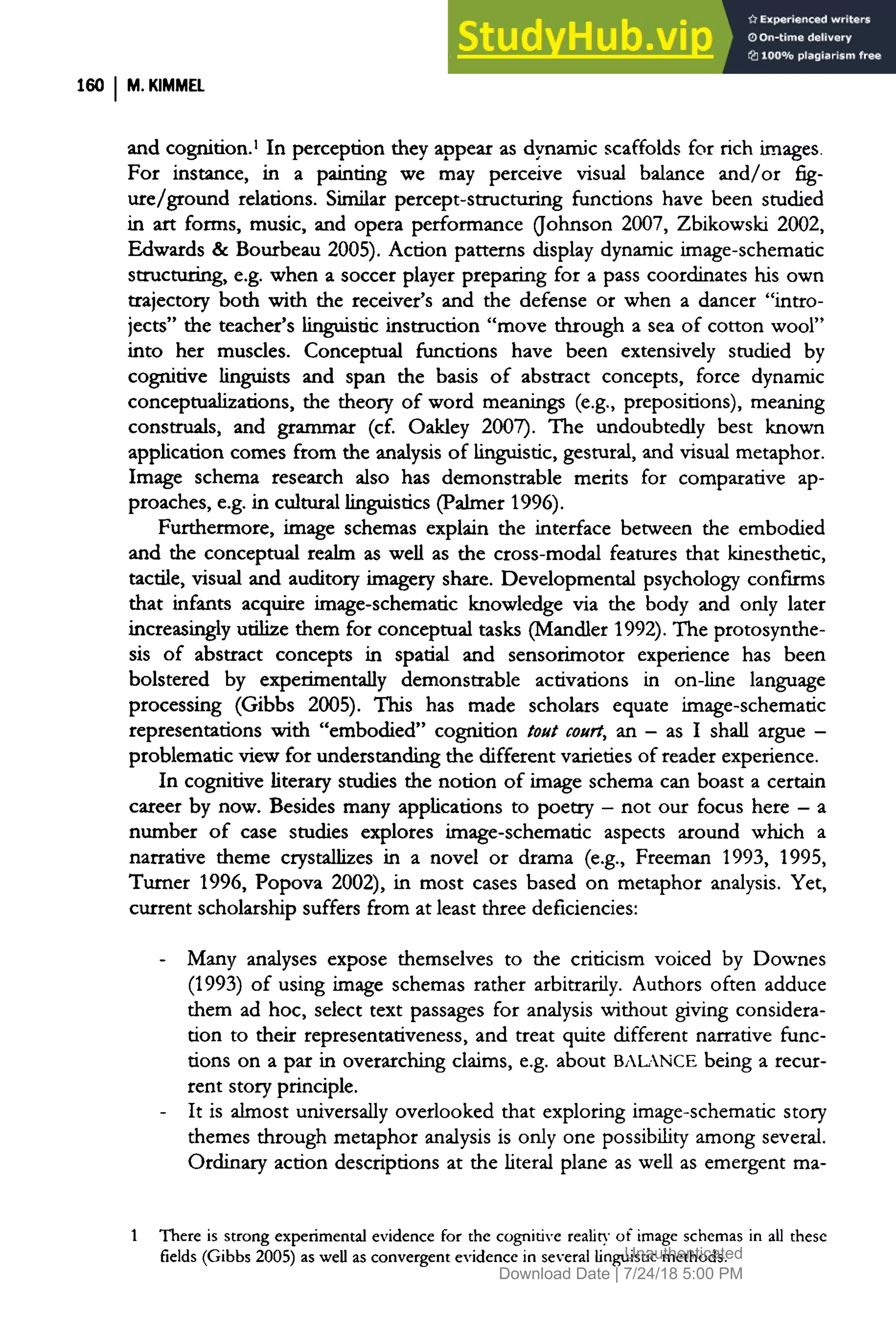 Analyzing Image Schemas In Literature | PDF