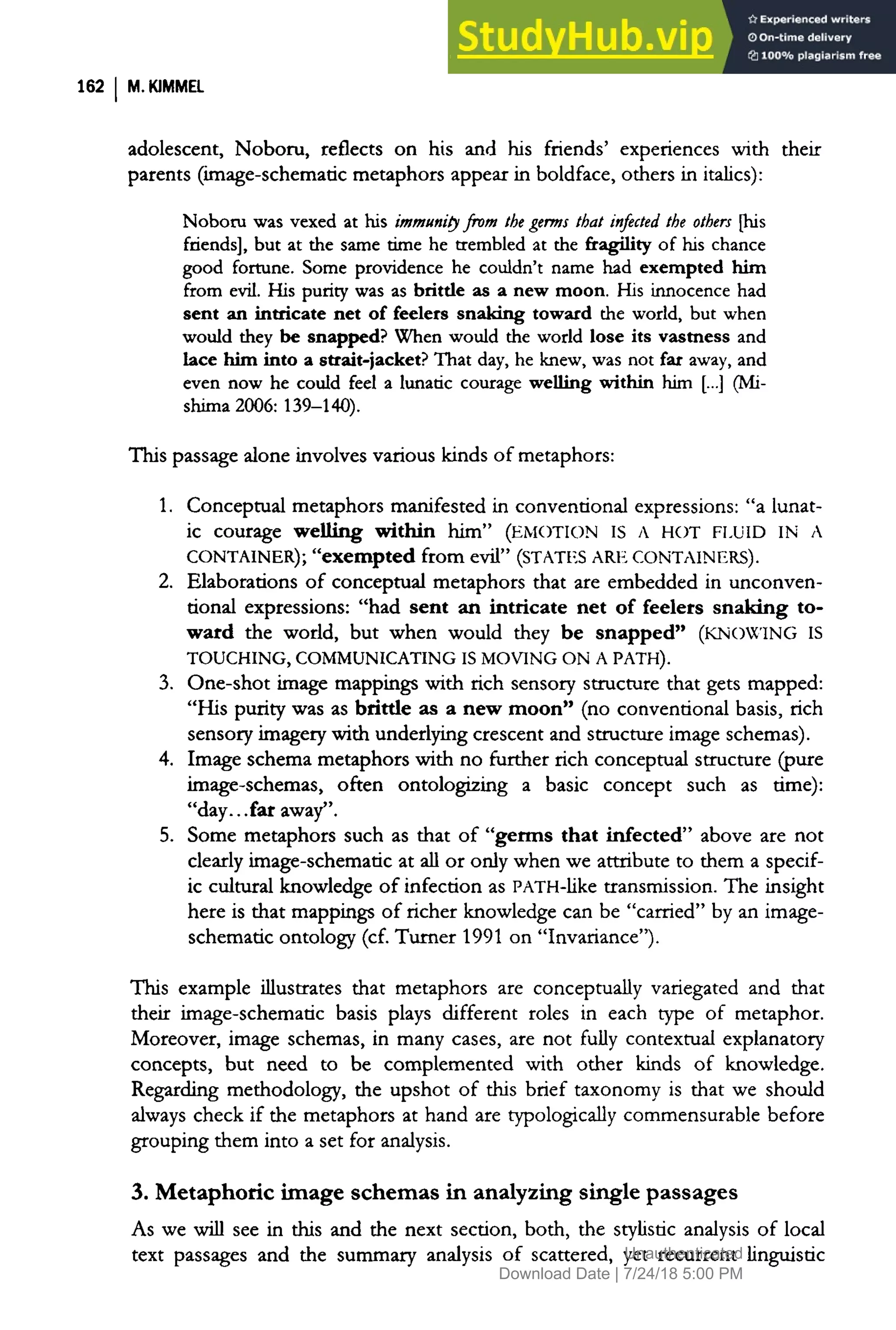 Analyzing Image Schemas In Literature | PDF