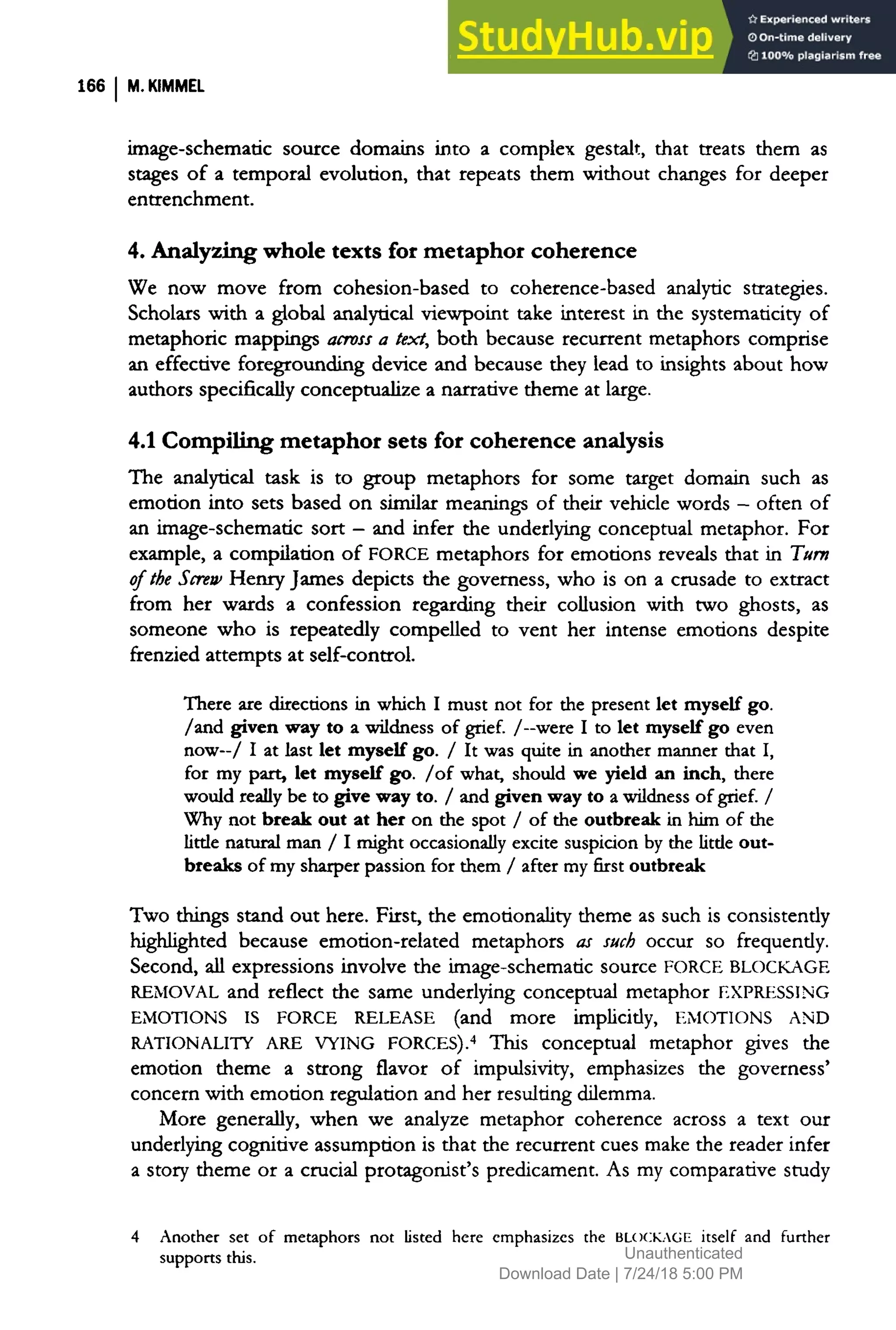 Analyzing Image Schemas In Literature | PDF