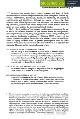 Analyzing Image Schemas In Literature | PDF