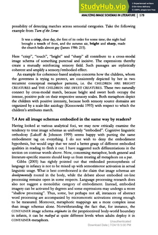 Analyzing Image Schemas In Literature | PDF
