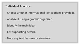 ANALYZING INFORMATIONAL TEXT G5 MONDAY LESSON.pptx