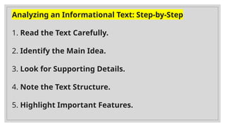 ANALYZING INFORMATIONAL TEXT G5 MONDAY LESSON.pptx