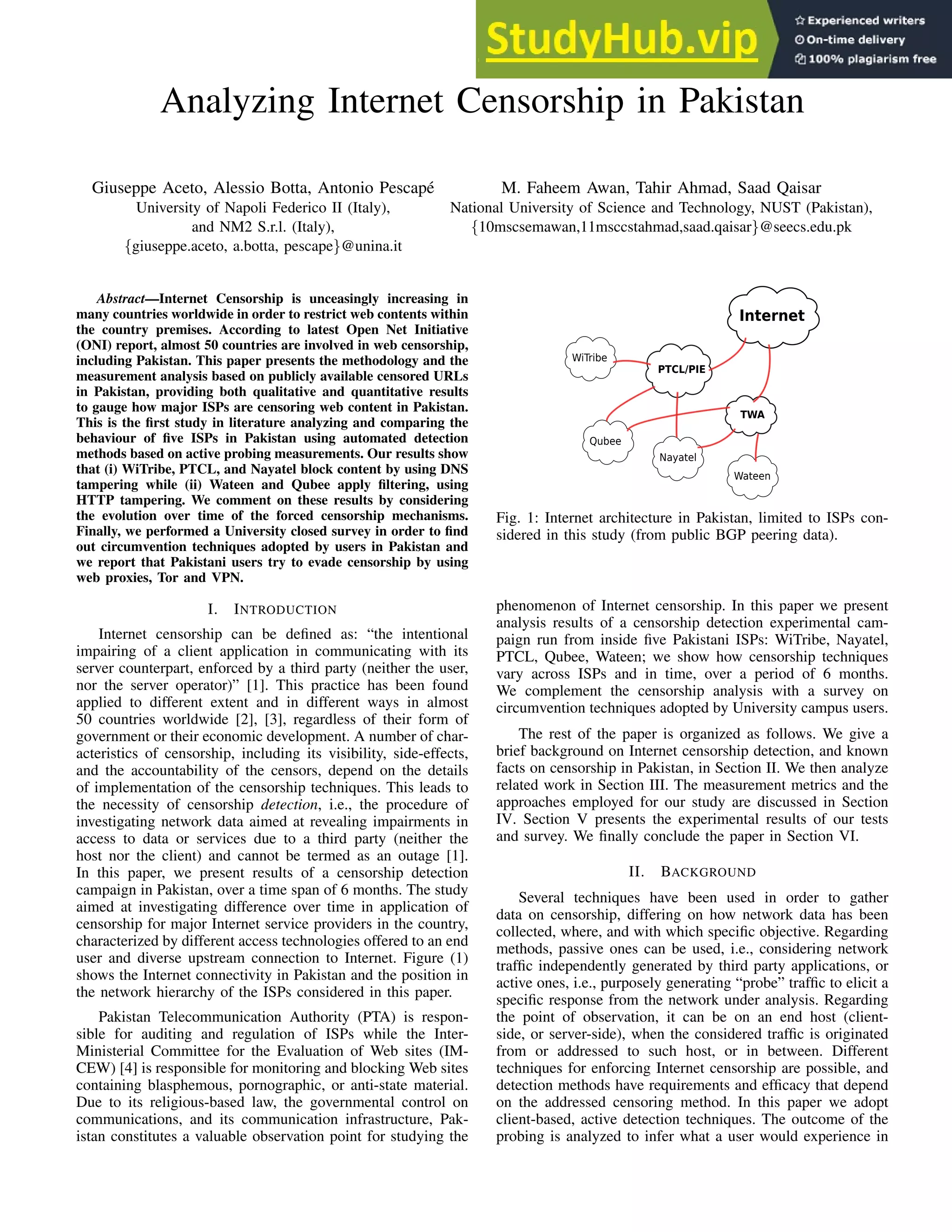 Analyzing Internet Censorship In Pakistan | PDF