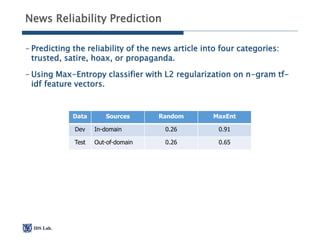 Analyzing language in fake news and political fact checking | PPT