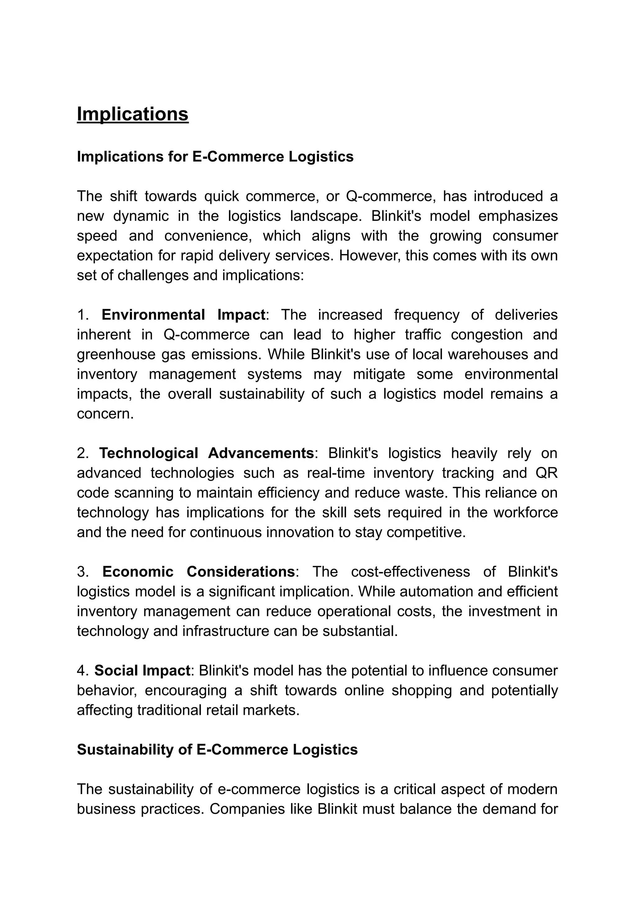 Blikit project, Analyzing Logistics and Distribution Channel of Blinkit” - Google Docs.pdf