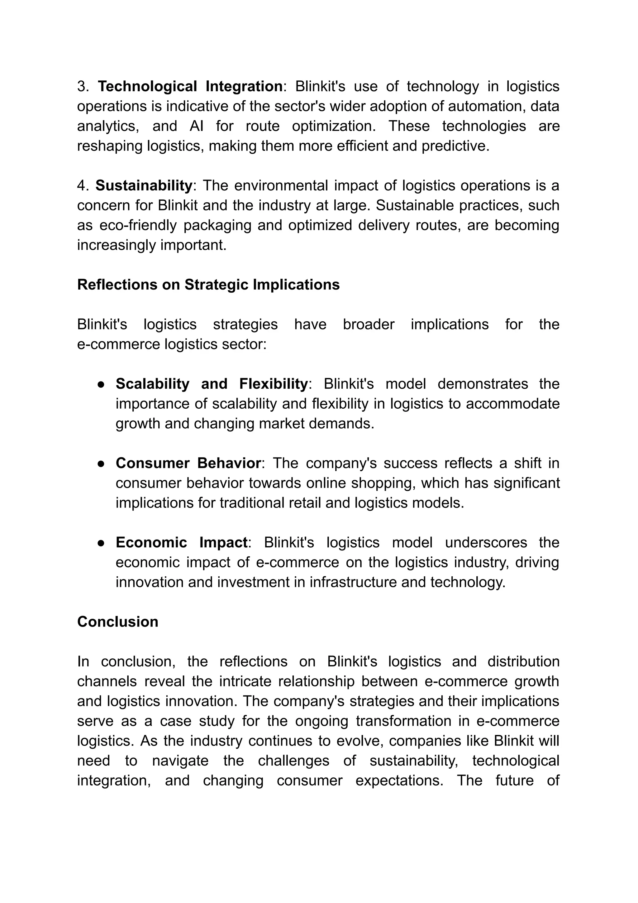 Blikit project, Analyzing Logistics and Distribution Channel of Blinkit” - Google Docs.pdf