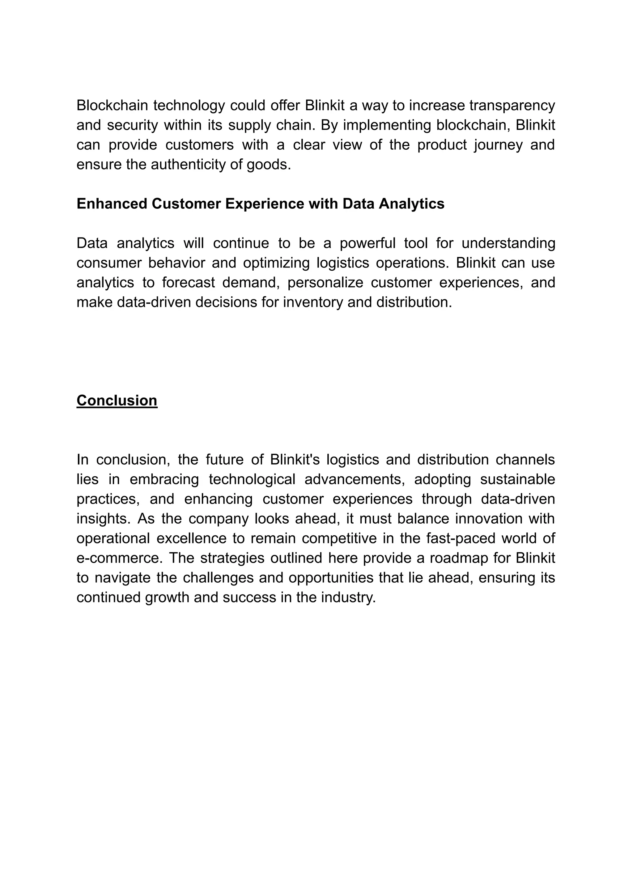 Blikit project, Analyzing Logistics and Distribution Channel of Blinkit” - Google Docs.pdf