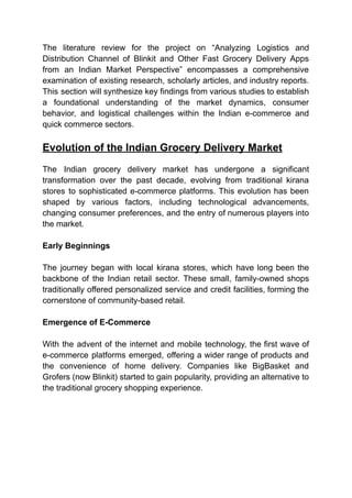 Blikit project, Analyzing Logistics and Distribution Channel of Blinkit” - Google Docs.pdf