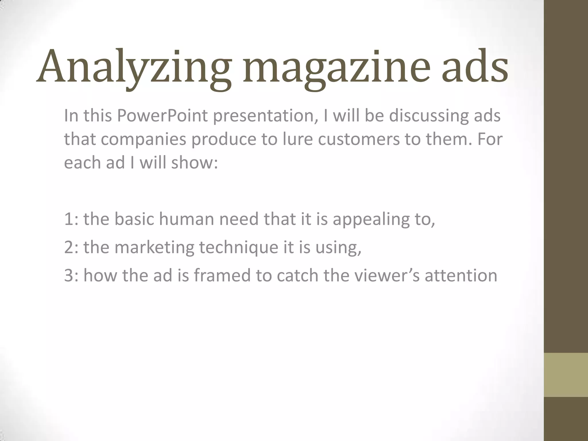Analyzing magazine ads | PPT