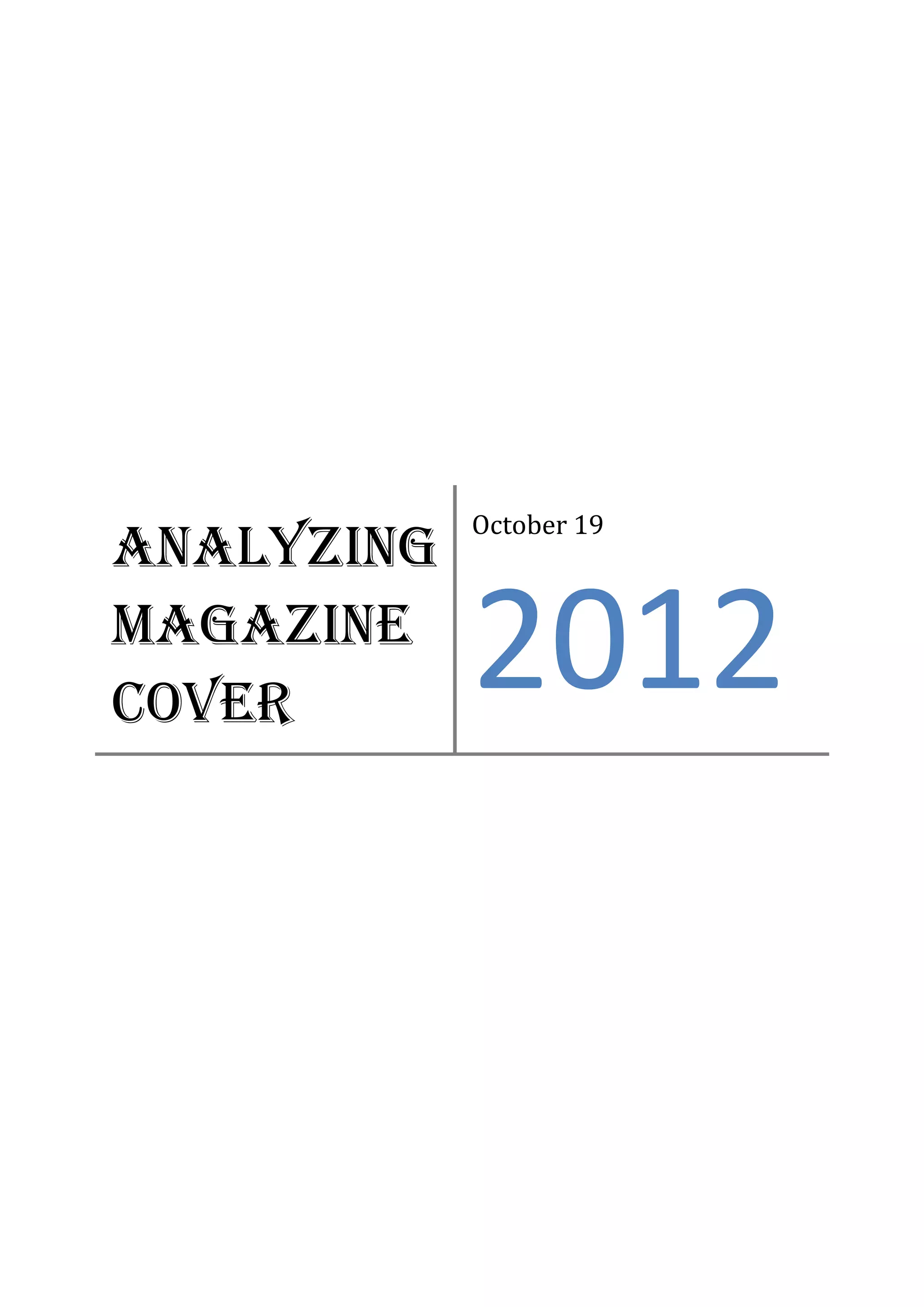 Analyzing magazine cover microsoft word | DOCX