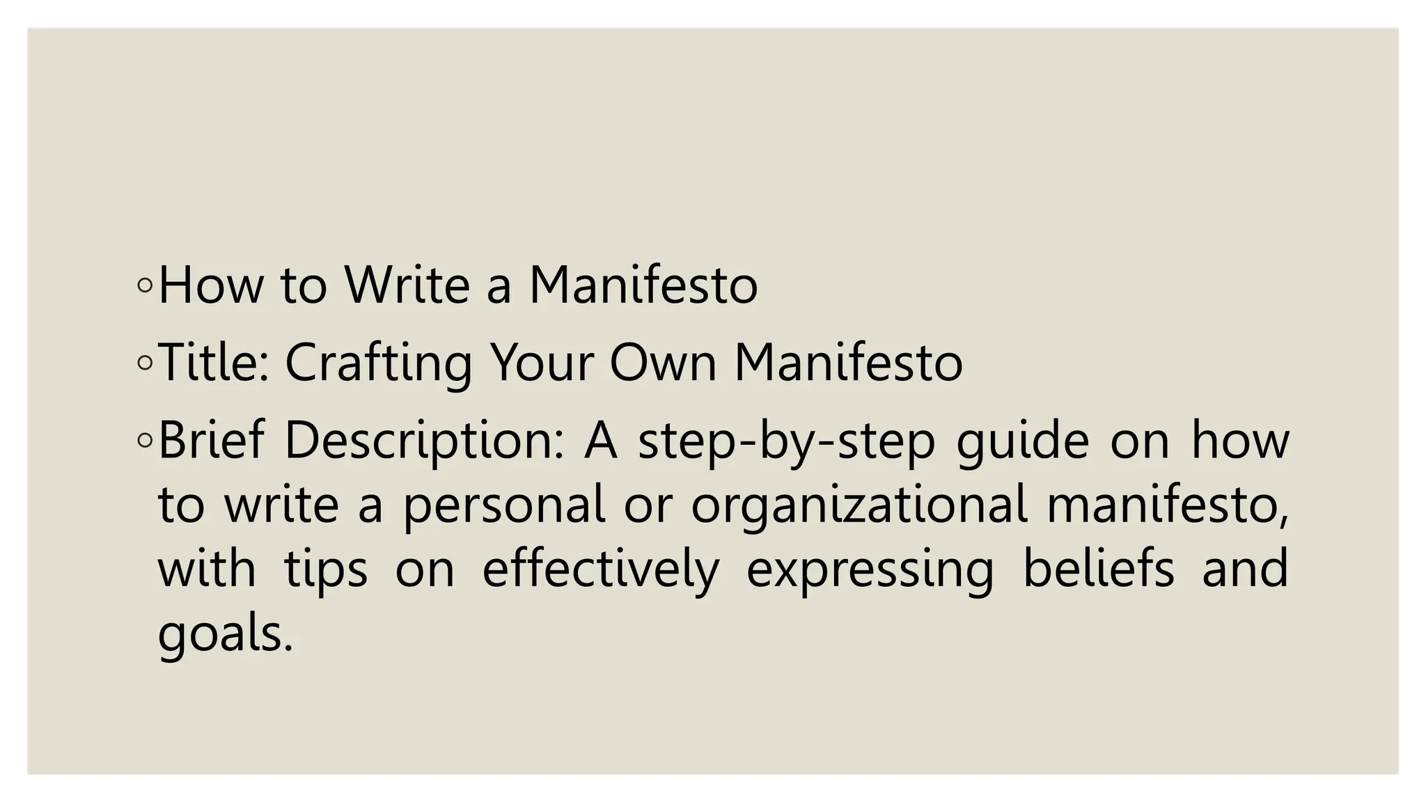 Analysing Manifesto for Grade 12-SHS-EAPP | PPTX