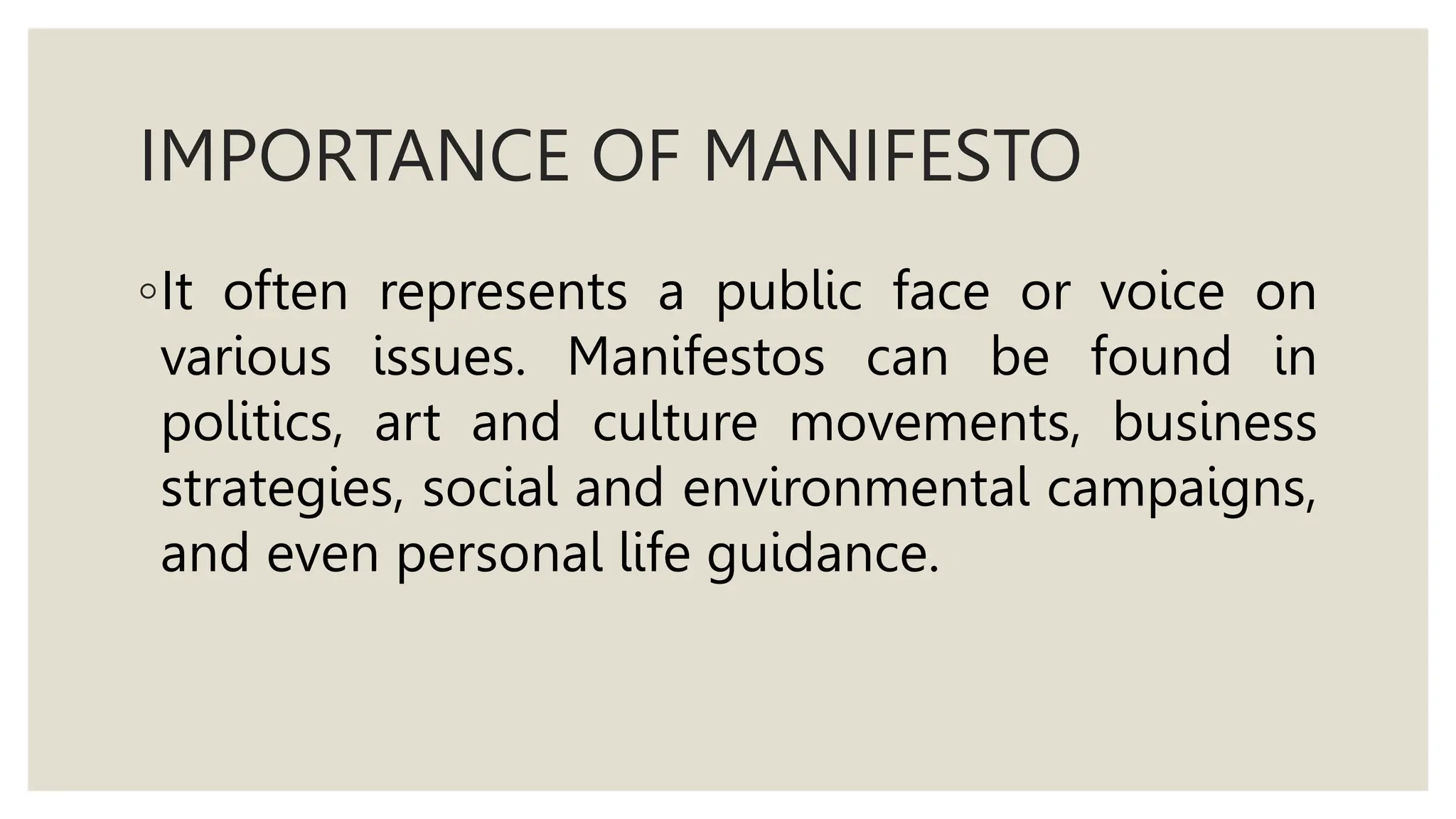 Analysing Manifesto for Grade 12-SHS-EAPP | PPTX