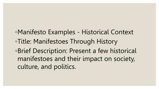 Analysing Manifesto for Grade 12-SHS-EAPP | PPTX