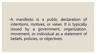 Analysing Manifesto for Grade 12-SHS-EAPP | PPTX