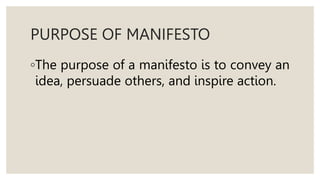 Analysing Manifesto for Grade 12-SHS-EAPP | PPTX