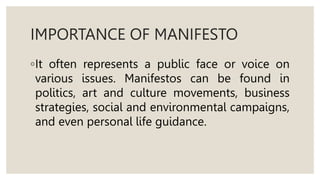 Analysing Manifesto for Grade 12-SHS-EAPP | PPTX