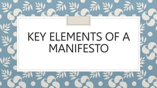 Analysing Manifesto for Grade 12-SHS-EAPP | PPTX