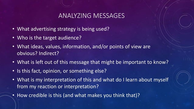 Analyzing Media Influences | PPT