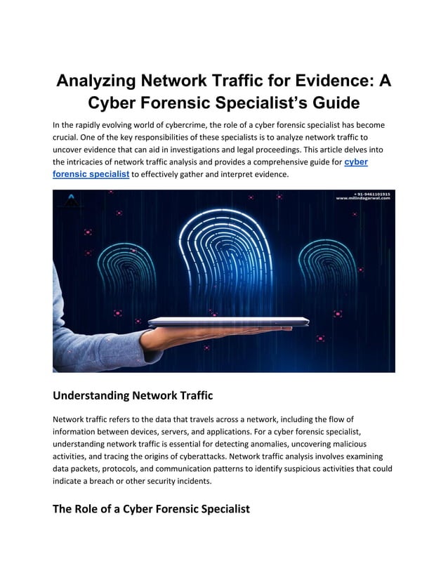 Analyzing Network Traffic for Evidence: A Cyber Forensic Specialist’s ...