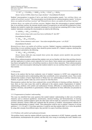 Analyzing of students’ misconceptions on acid base chemistry at senior ...