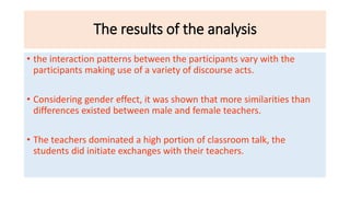 Discourse Patterns In The Classroom
