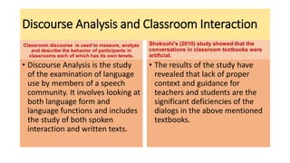 Discourse Patterns In The Classroom