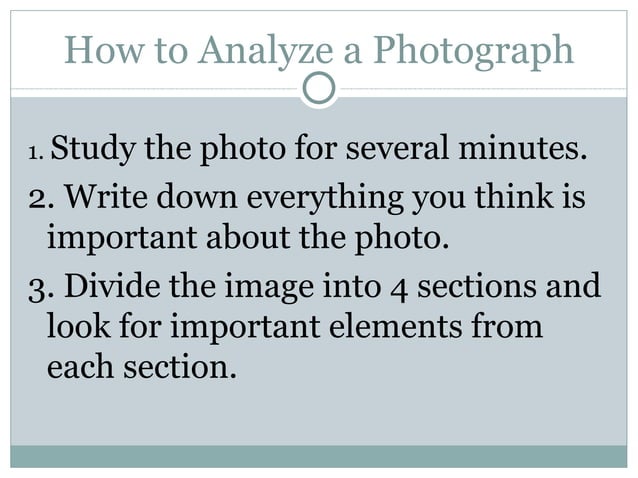 Analyzing Photographs | PPT