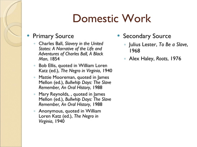 Analyzing primary and secondary sources of slavery | PPT