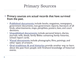 Analyzing Primary Sources | PPT